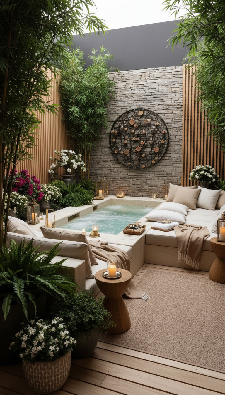 43 Outdoor Jacuzzi Ideas for a Private Garden Oasis